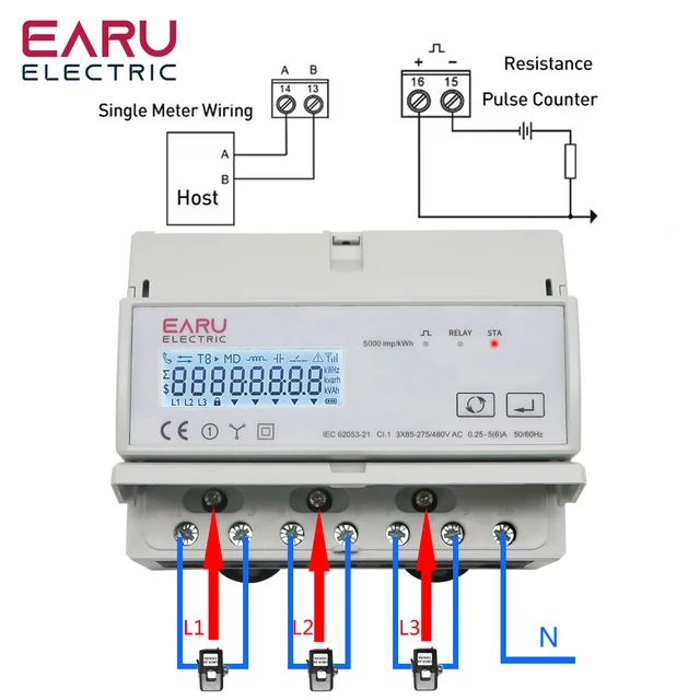 Tuya Wifi Zigbee Three Phase Bidirectional Energy Meter Kwh, 57% OFF