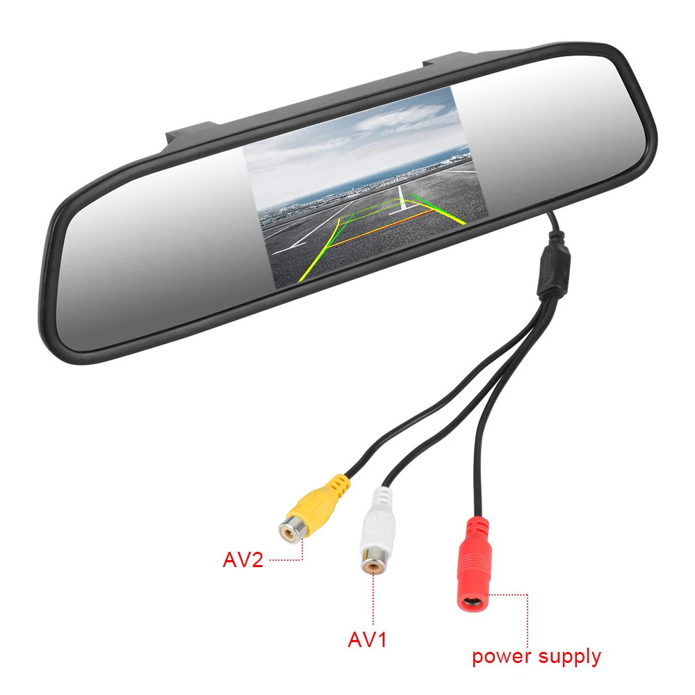 HD Video Auto Parking Monitor Car Rearview Mirror Display Universal TFT ...