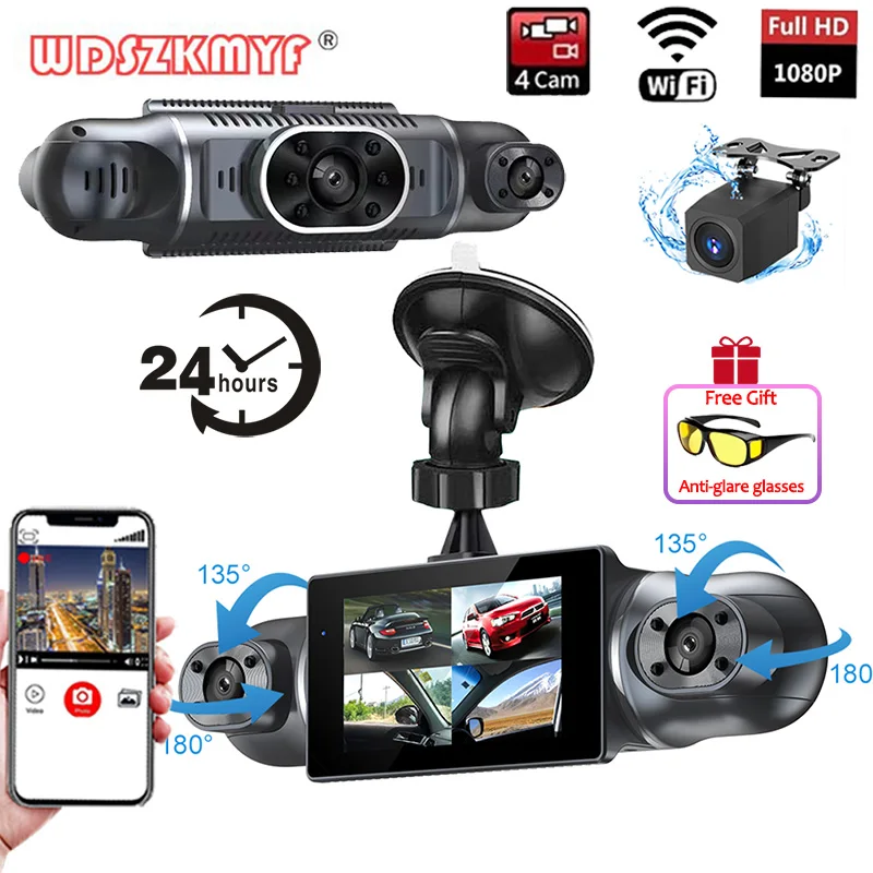 4Channel-Dash-Cam-4-1080P-Car-DVR-4-Lens-WiFi-APP-dashcam-24h-Parking ...
