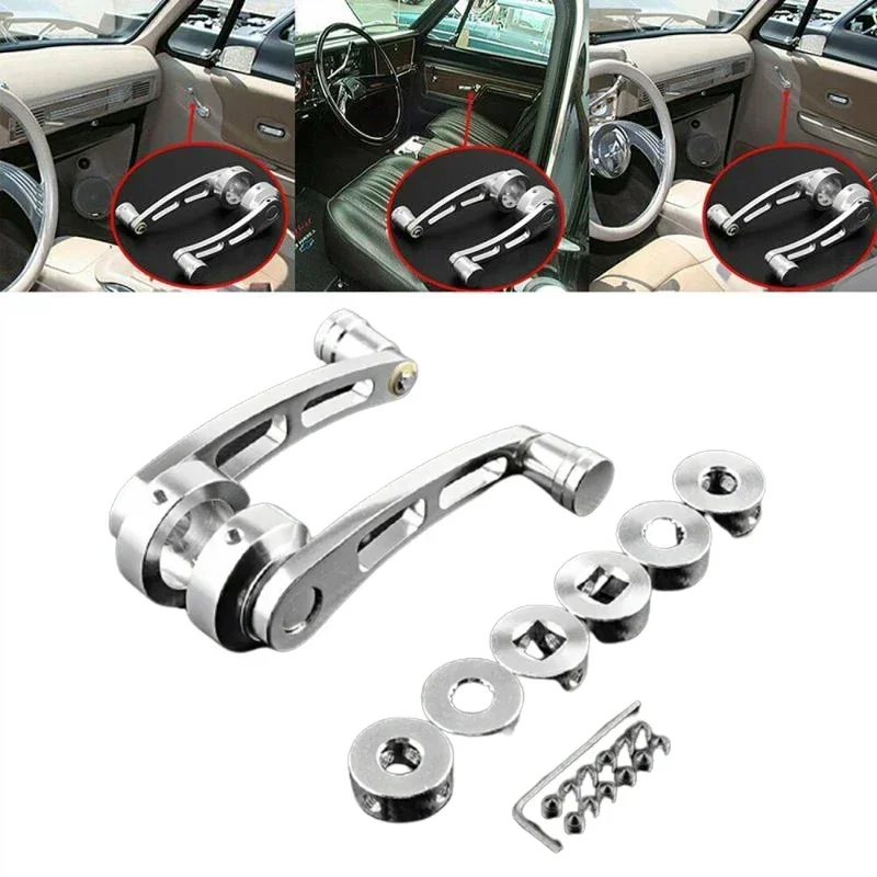 2Pcs/set Car Universal Aluminum Alloy Manual Door Handle Crank Window ...