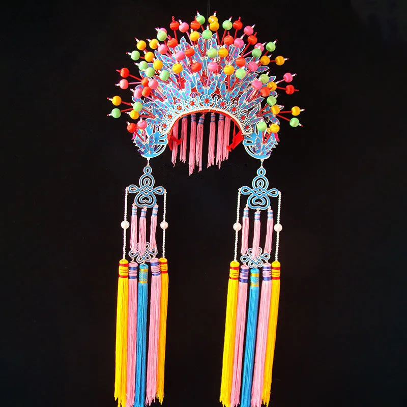 Opera-Peking-Hats-With-Tassel-Vintage-Bride-Hats-Pink-Red-Funny ...