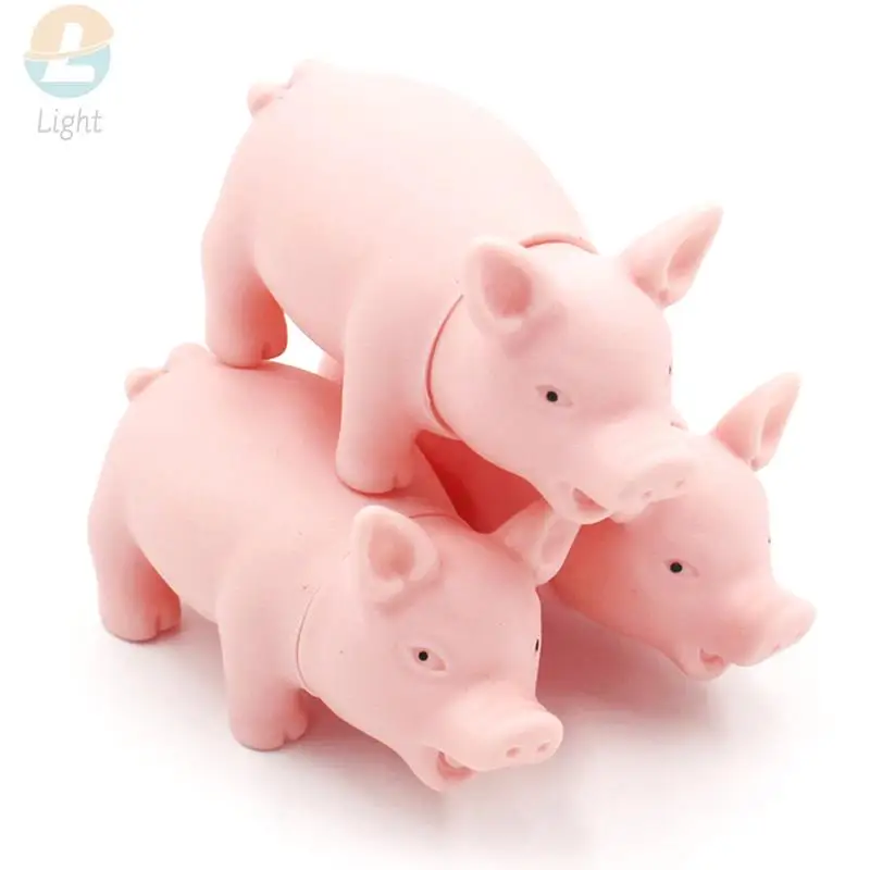 Squeaky Pig Dog Toys Latex Interactive Squeak Funny Screaming Pig Dog ...