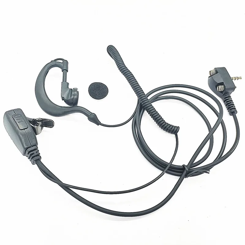 3.5mm Screw G Shape Earpiece Headset with PTT Mic for Yaesu Vertex ...