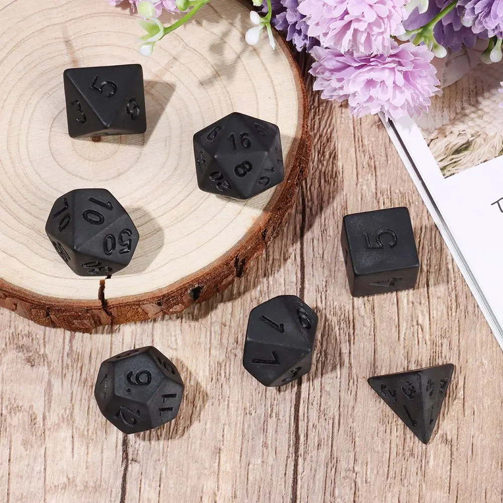 7Pcs-Set-Polyhedral-Black-Dice-Set-For-TRPG-DND-Game-Dice-Set-Accessories-Leisure-Entertainment ...