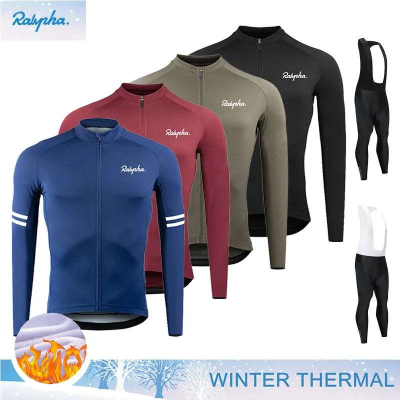 Winter Cycling Jersey Set Raphaful Warm Racing Bike Clothes Long Sleeve ...