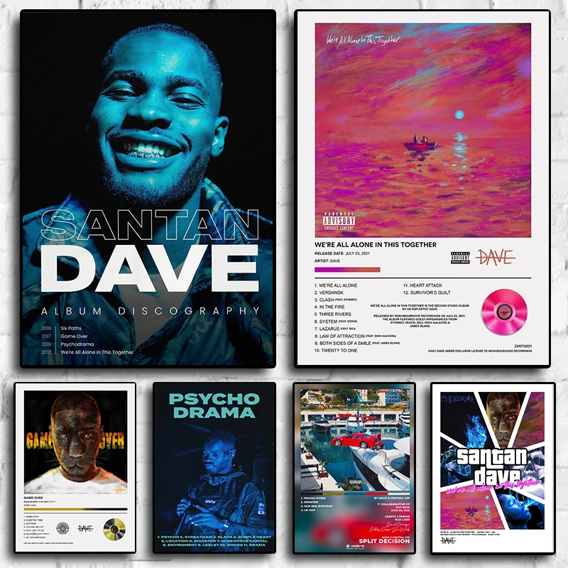 Music-Album-Game-Over-De-Dave-Poster-Aesthetic-Pop-Hip-Hop-Rapper ...