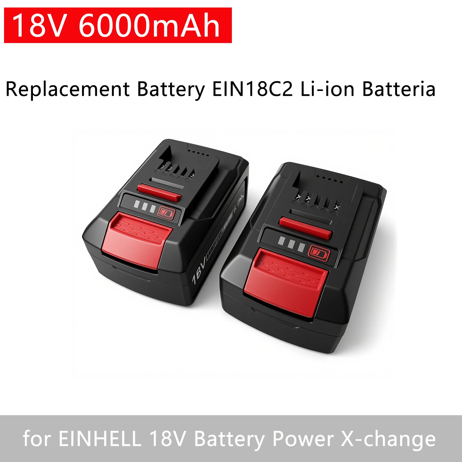 EIN18C2 6Ah 4Ah 18V Li-ion Replacement Battery for EINHELL Power X ...