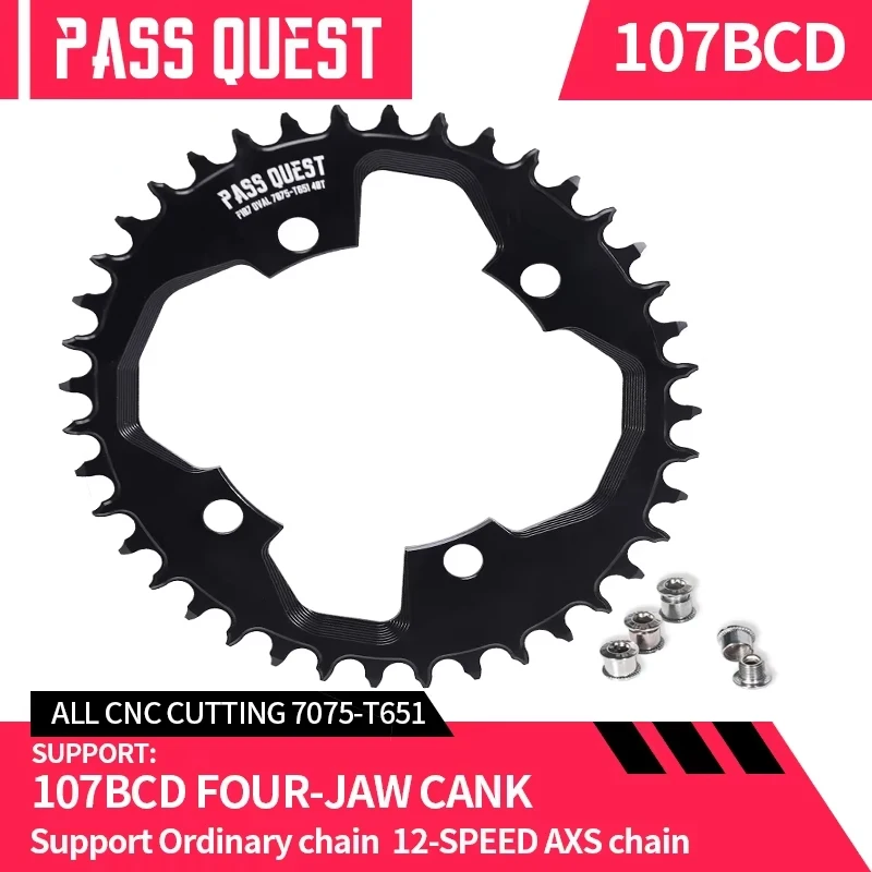 F107BCD Chainring Round 36-52T Support 107BCD four claws crank for AXS ...
