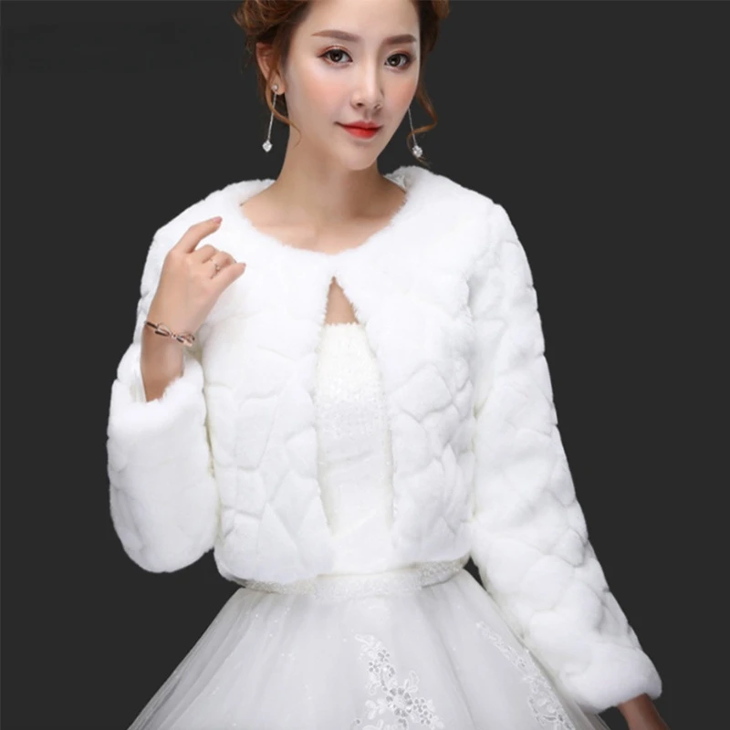 Bolero de boda de piel sintética para mujer, chales de boda, encogimiento de hombros, chaqueta ...