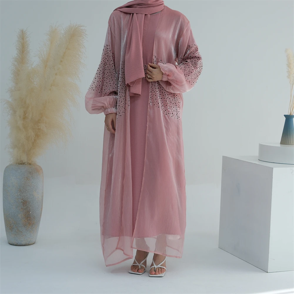 Kimono-Abaya-Dubai-Luxury-Diamonds-Shiny-Puff-Sleeves-Saudi-Women-Open ...