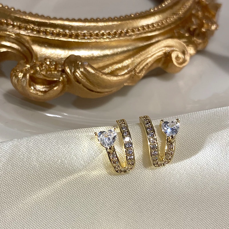 LATS-2022-New-High-Quality-Double-U-shaped-Gold-Color-Earrings-for ...