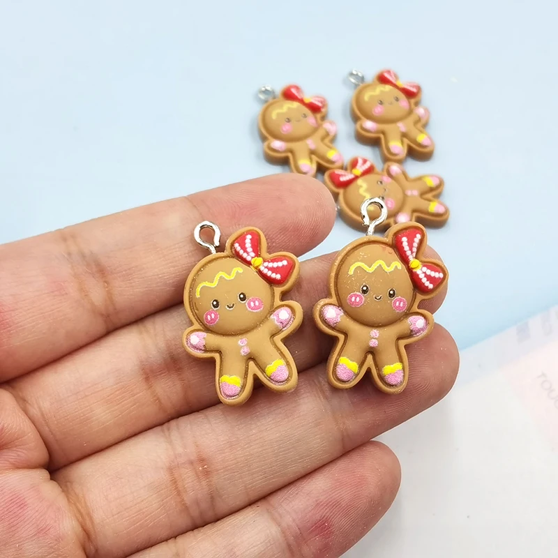 10pcs-Kawaii-Christmas-Gingerbread-Man-Girl-Earring-Charms-Cute ...