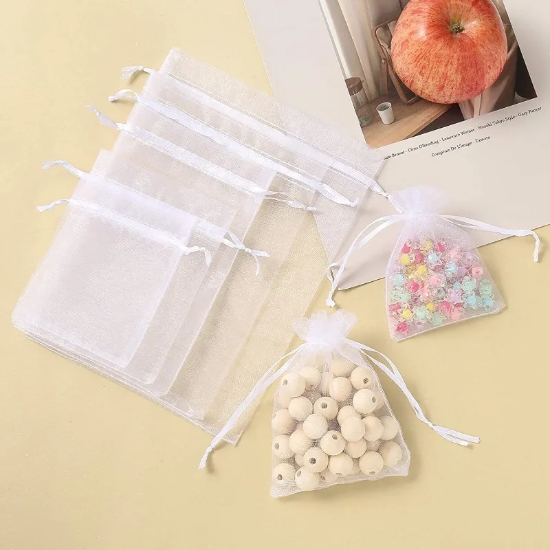 25-50PCS-Drawable-Party-Supply-Wedding-Christmas-Favor-White-Pouches ...