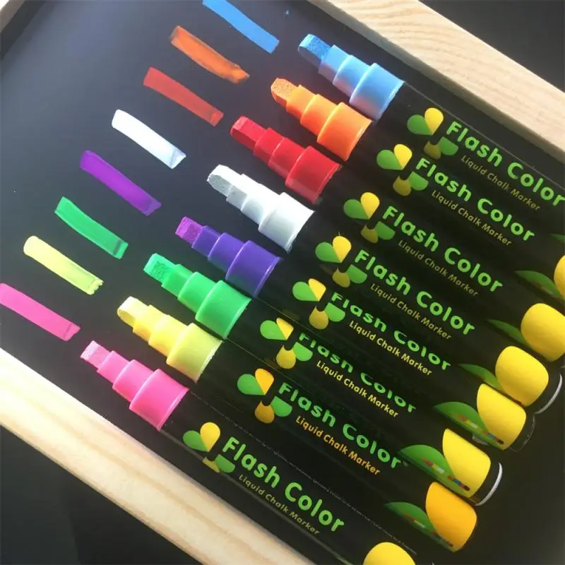 Haile-8Color-3-6mm-Liquid-Chalk-Erasable-Highlighter-Fluorescent-Marker ...