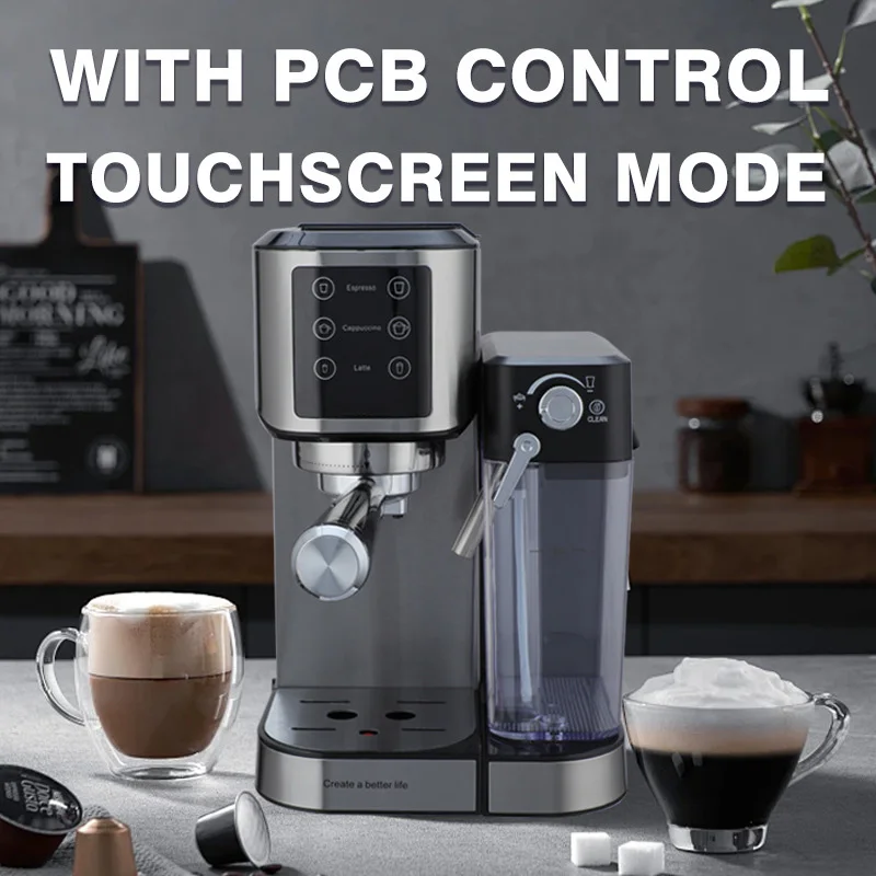 Espresso Machine semi-automatic small home milk foam office coffee ...