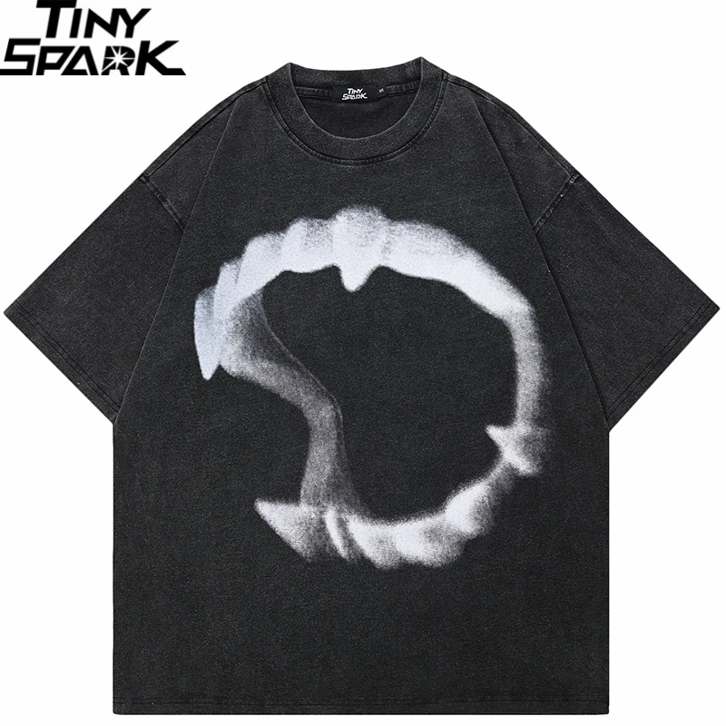 2024-Hip-Hop-Streetwear-Men-T-Shirt-Oversized-Animal-Teeth-Graphic-T ...