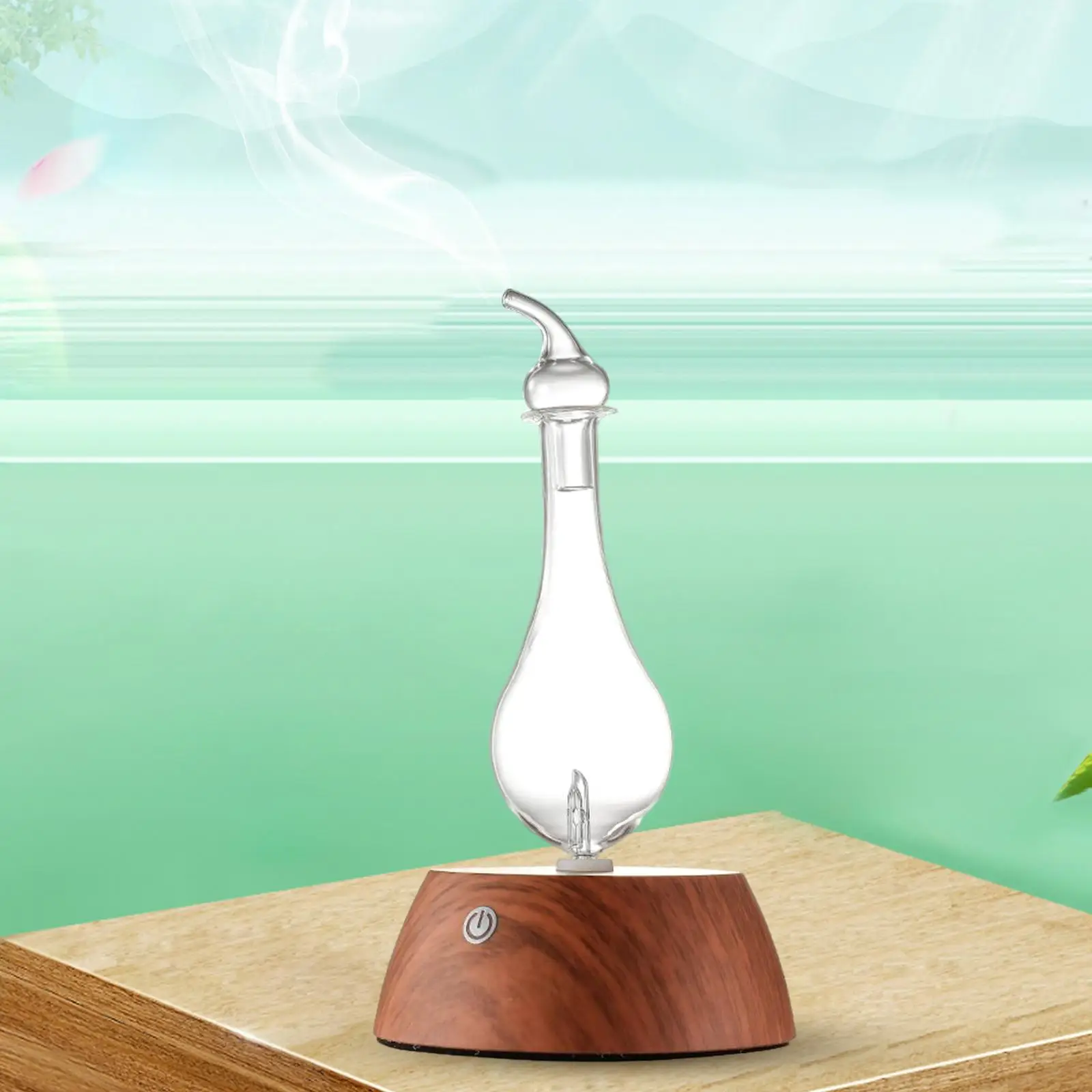 Essential-Oil-Diffuser-Wood-Base-Glass-Reservoir-Professional-Grade ...