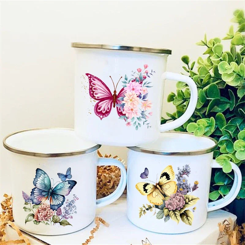 Butterfly-Flower-Print-Mug-Creative-Coffee-Cup-Water-Milk-Cups-Camping ...