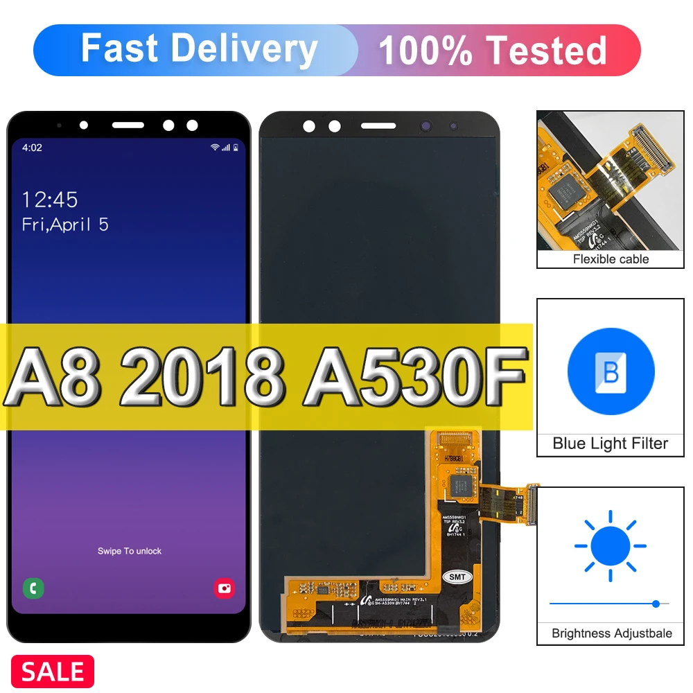5.6" Original For Samsung Galaxy A8 2018 LCD Display Touch Screen, For ...