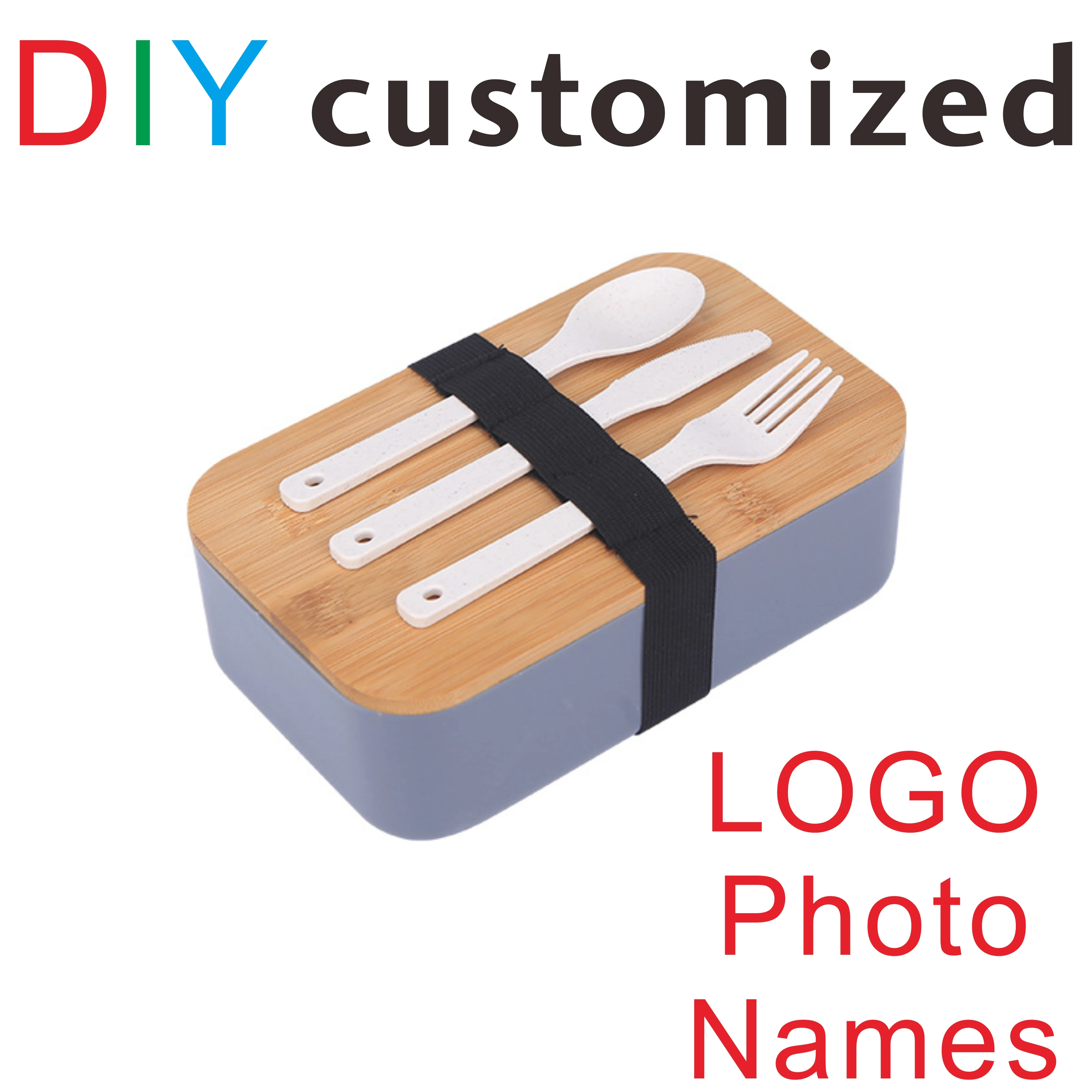 DIY-Lunch-Box-Customized-Print-Name-LOGO-Photo-with-Spoon-Fork-Knife ...