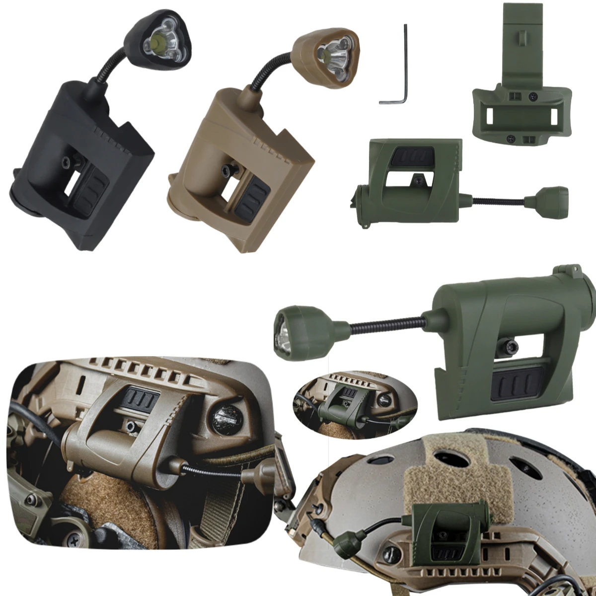 MPLS-CHARGE-Tactical-Helmet-Light-3-Mode-LED-Flashlight-Outdoor-Night ...