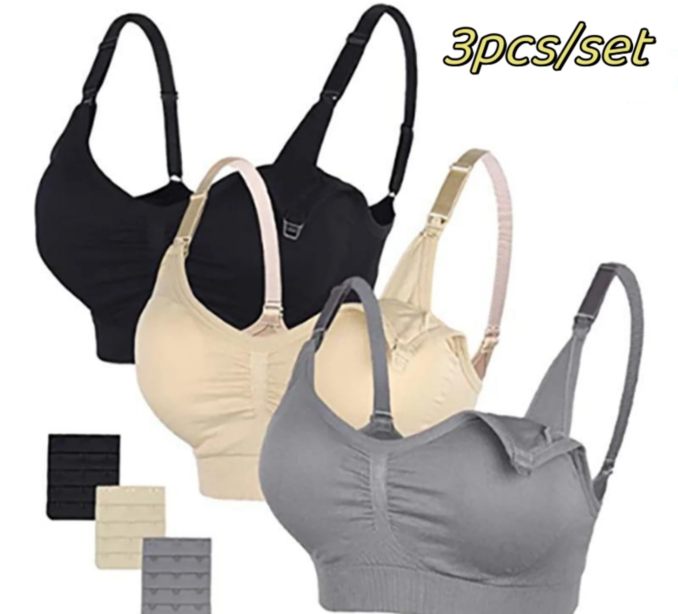 3pcs-Set-High-Quality-Maternity-Nursing-Bras-Cotton-Breastfeeding ...