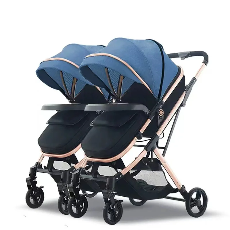 Twins Four-wheel Trolley Baby Stroller Fold Lie Down And Sit,one Piece ...