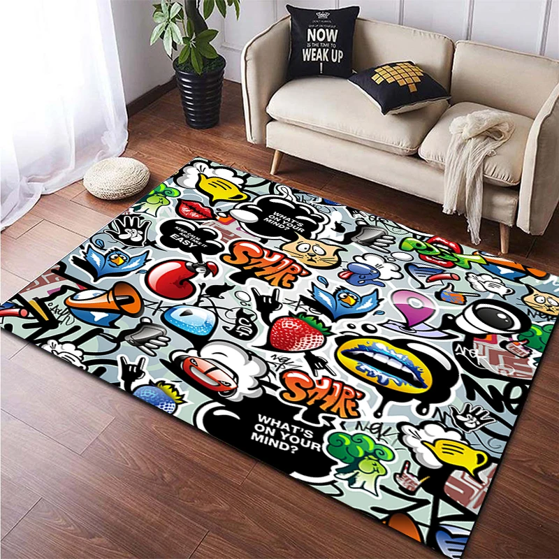 Street-Graffiti-Cartoon-Printed-Rug-Large-Carpet-Rug-for-Living-Room ...