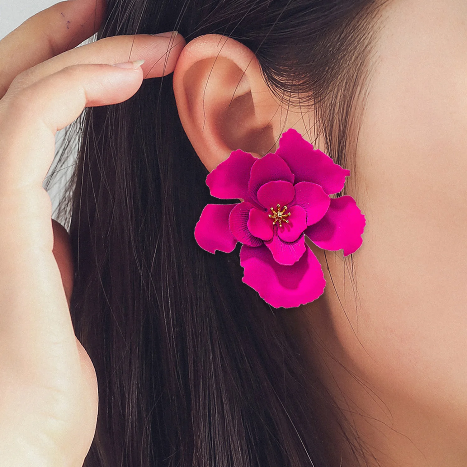 1-Pair-2023-New-Fashionable-Candy-Color-Exaggerated-Flower-Earrings ...