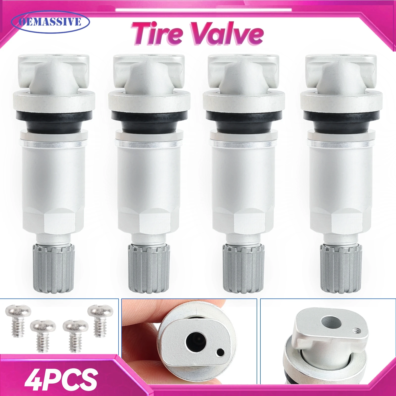 4X TPMS System Tyre Tire Pressure Sensor Valve Stem Repair Set For Jeep ...