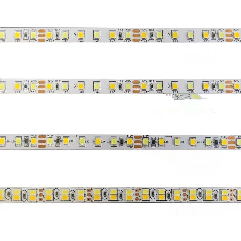 DC12V 2835 SMD CCT(warm white + cool white) LED flexible strip;120/240 ...