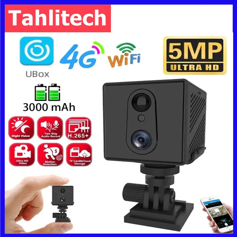 Mini 4G Security Camera SIM Card or Wifi 5MP Survalance IP Camera 3000 ...