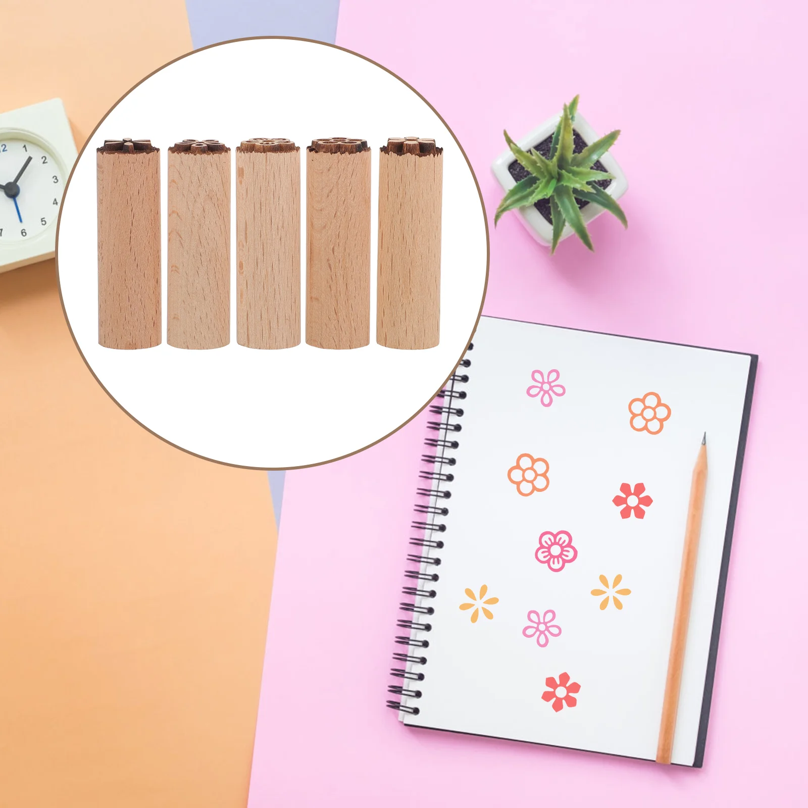 Wood-Pottery-Tools-Stamp-Column-Wooden-Stamps-Clay-Stamper-Natural-Wood ...