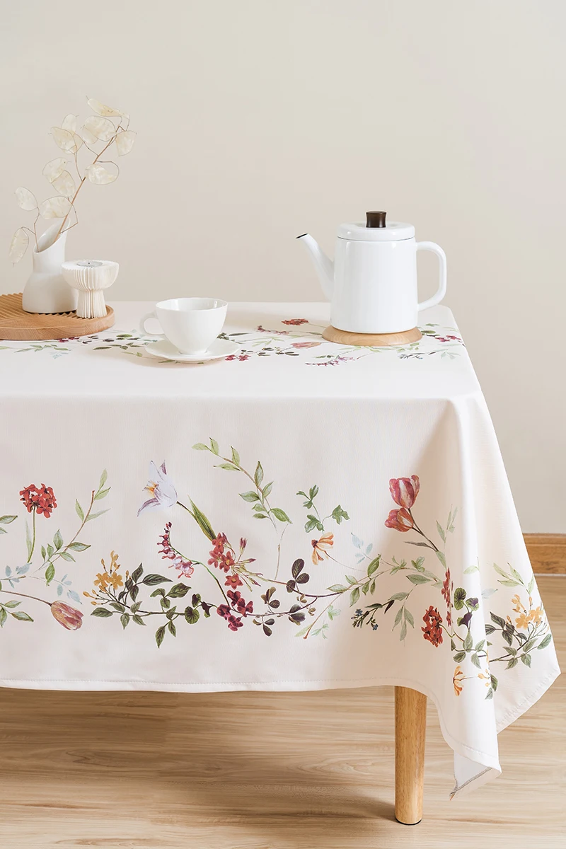 Pastoral-Light-Luxury-Ins-Hand-Painted-Tablecloth-Nordic-Flower-Plant ...