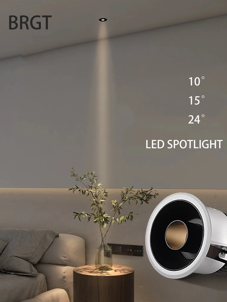 Led-Spotlight-Small-Beam-Spot-Light-10-15-24-Degree-Adjustable-Angle ...