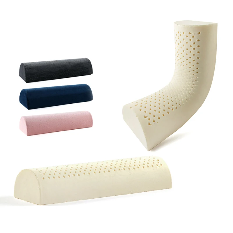 60/40cm Long Semicircle Natural Latex Pillow Neck Cervical Spine ...