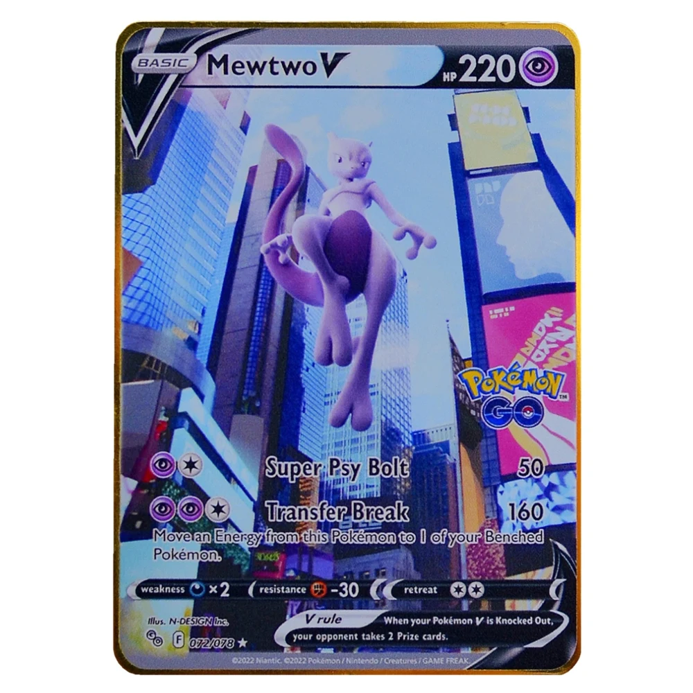 Card Metal Pokémon Letters Mewtwo Gx Pikachu Charizard Vmax Genga ...