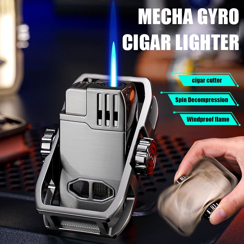Fingertip-Gyro-Decompression-Cigar-Lighter-Windproof-Blue-Flame-Visible ...