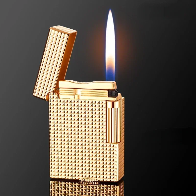 DERUI Exquisitely Carved Side-sliding Grinding Wheel Lighter Metal ...