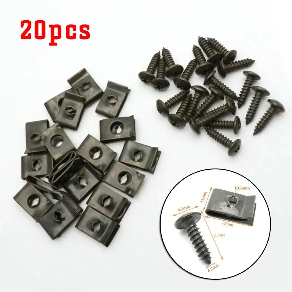 40pcs-Mixed-Car-Motorcycles-Metal-Screw-Tapping-Fastener-Clip-U-Type ...