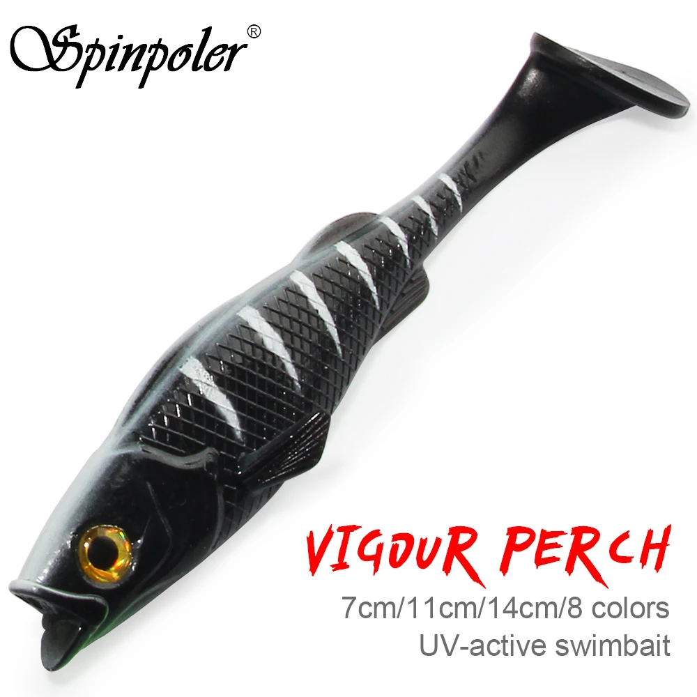 Vigour Perch Swimbait Pike Perch Zander Soft Bait Uv 7cm 11cm 14cm Dropshot Weedless Rubber Fish ...