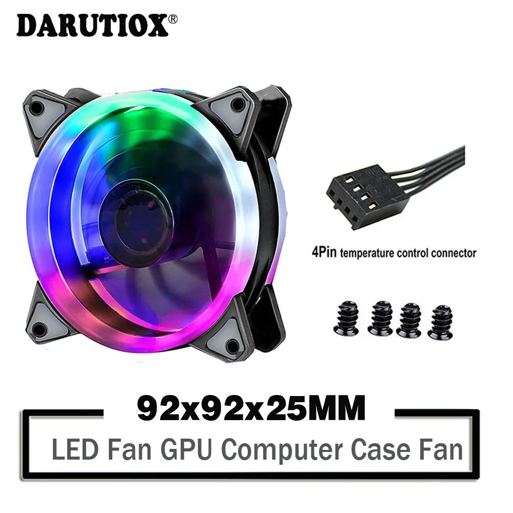 9cm-92mm-LED-Fan-90mm-4PIN-3PIN-PC-Desktop-Computer-Case-Cooling-Cooler ...