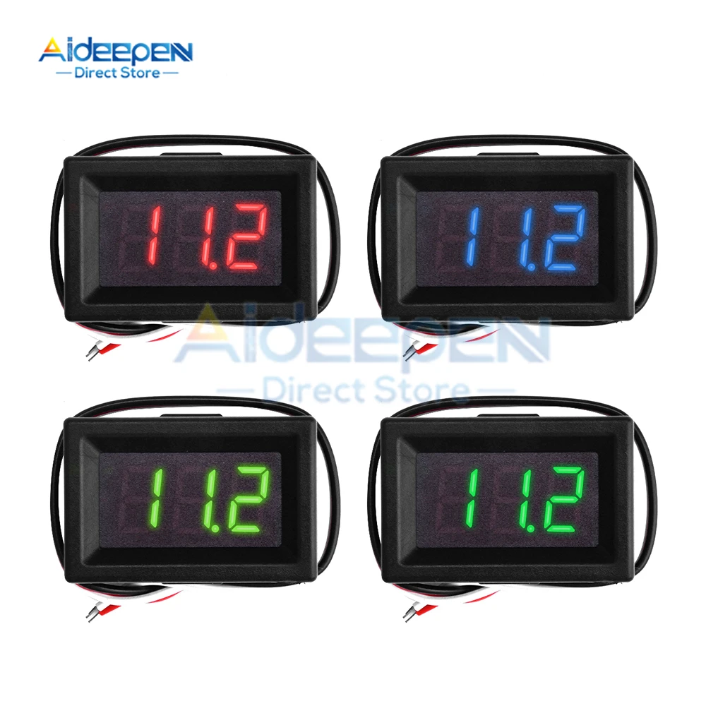 ミニLEDディスプレイパネル,0.36インチ,3ビット,0〜30V,電圧計,自動車およびオートバイ用の3線式電圧計| | - AliExpress