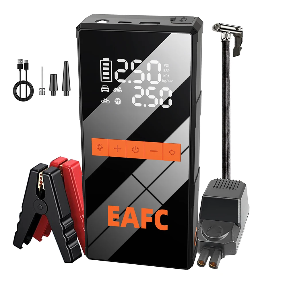 2 in 1 Car Jump Starter with Air Compressor Car Battery Emergency ...