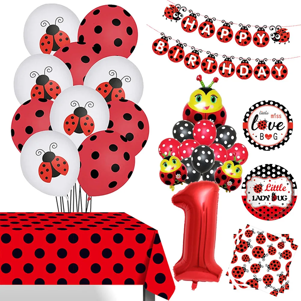 12inch-Ladybug-Red-Black-White-Polka-Dot-Balloon-Jungle-Safari-Party ...
