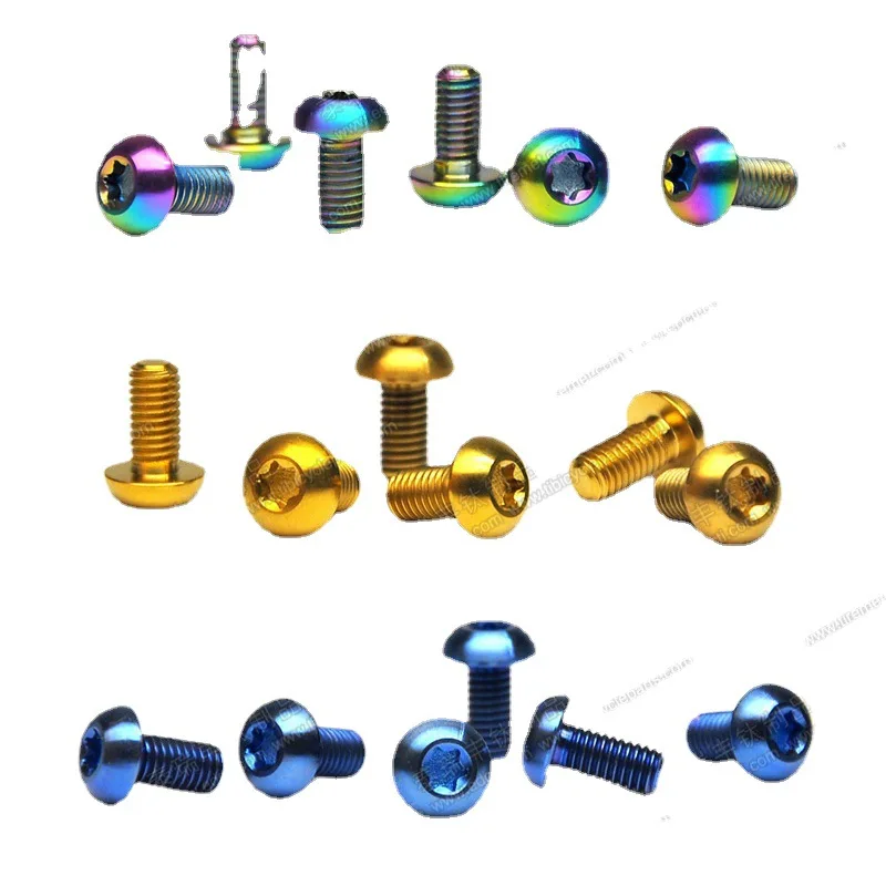 Various-Colors-6-PCS-M5-x10-12mm-TC4-GR5-Titanium-Alloy-Button-Head ...