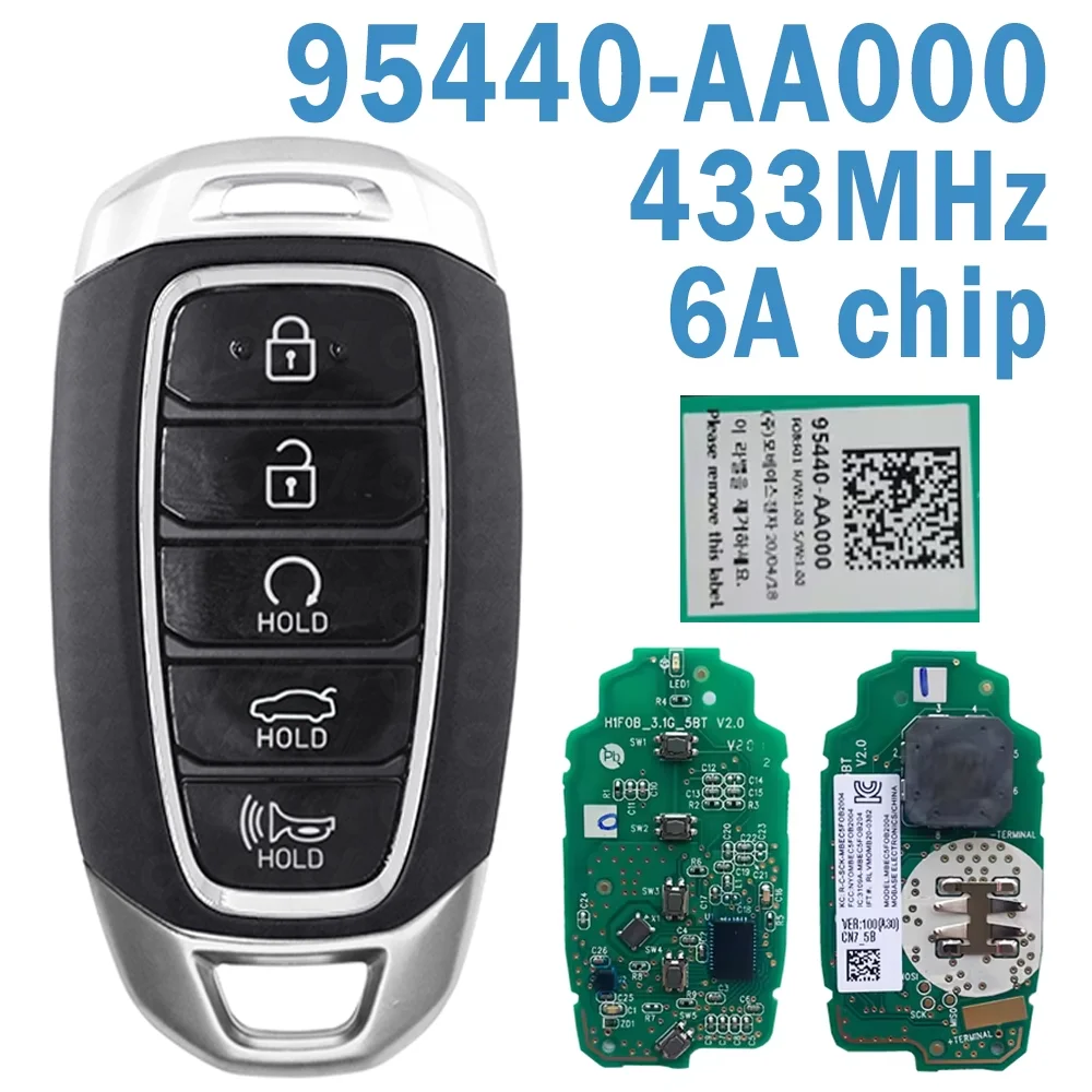 95440-AA000 Auto Remote Replacement Original Car Key 5B 433MHz 6A Chip ...