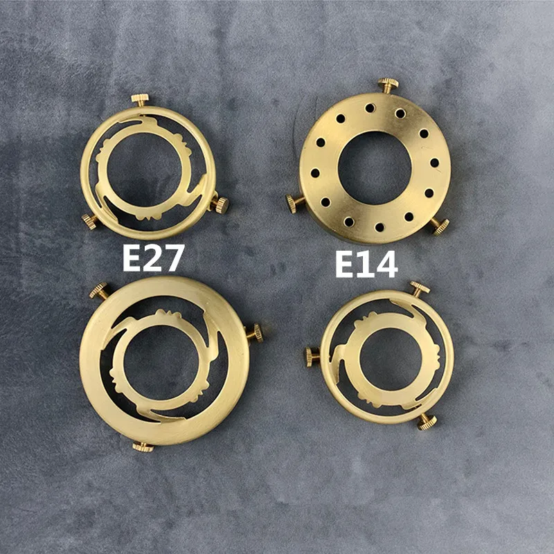 100-Brass-Three-Holes-Ring-E27-E14-Screw-Lampshade-Fixed-Ring-Holder ...