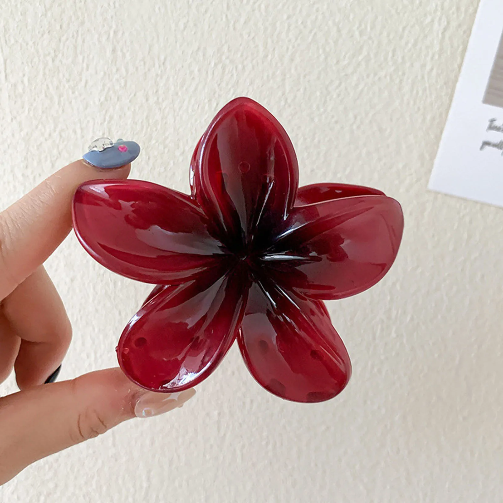 Red-Flower-Hair-Clips-for-Women-Trendy-Sweet-Hair-Claws-Crab-Clamp ...