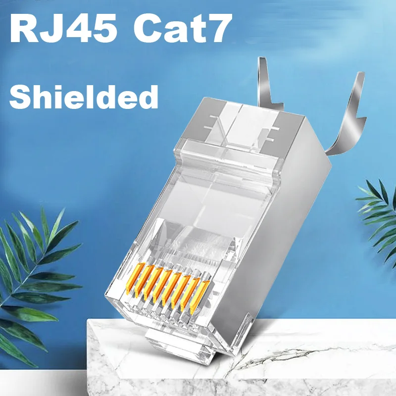 10/100PCS RJ45 RJ11 Cat7/CAT6 A/CAT5E CAT5 Connectors 8P8C Gold Plated ...